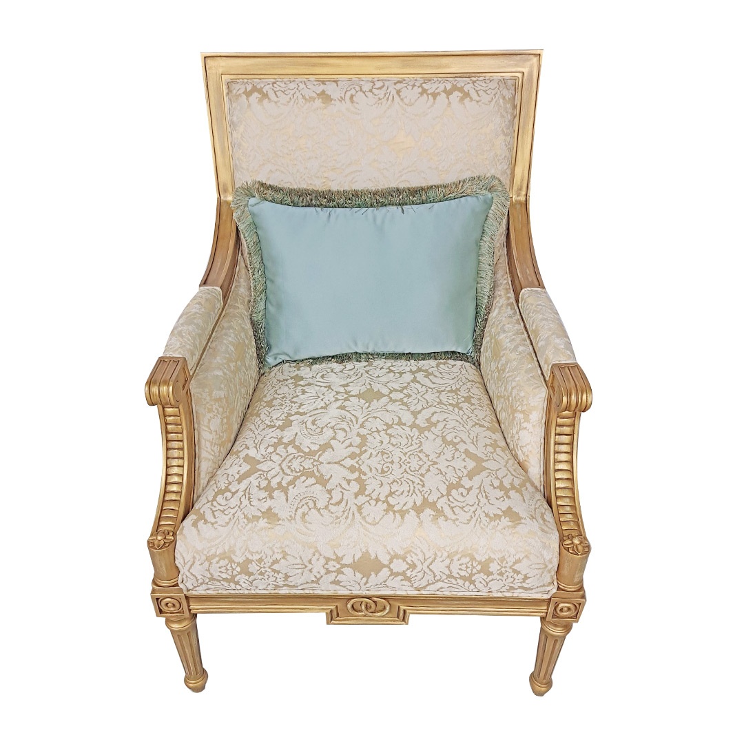 Artistically Carved Golden Armchair for French Style Lovers | Sophia Home